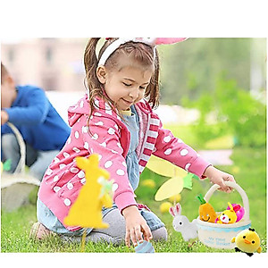 ZRUKXH 6 Pcs Easter Basket -My First Easter Basket Stuffed Plush Playset Baby's First Easter Basket Stuffed Cartoon Bunny Easter Egg Plush Basket for Kids