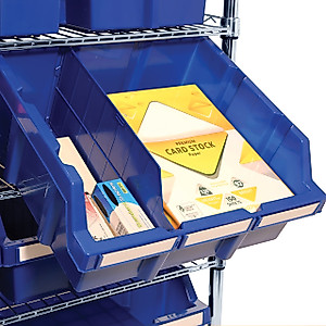 Seville Classics Commerical Grade NSF-Certified Bin Rack Storage Steel Wire Shelving System - 24 Bins - Blue