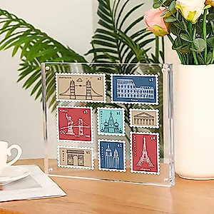 Fixwal Acrylic Frame, Clear Picture Frame 8x10, Set of 3, Magnetic Photo Frame, 10mm Clear Glass Frame, Wedding Table Numbers, Glass Table Top, Frameless Photo Frame