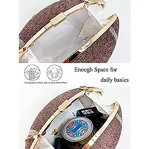 Womens Evening Bags Round Ball Clutch Purse Rhinestone Glitter Crossbody Shoulder Bag