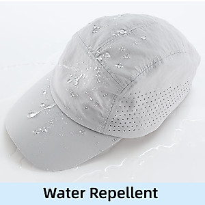 Connectyle Unisex Quick Dry Outdoor Sports Hat for Men Women UPF 50+ Cooling Run Cap Adjustable Baseball Fit Cap Light Grey