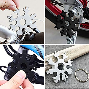 Gift for Mens, Cool Gadget for Mens, 18-in-1 Snowflake Multitool, Cool Gadgets for Men, Men Gifts, Unique Birthday Gifts for Men, Multitool Mini Hammer, Boyfriend, Husband, Him Who Has Everything, Gif