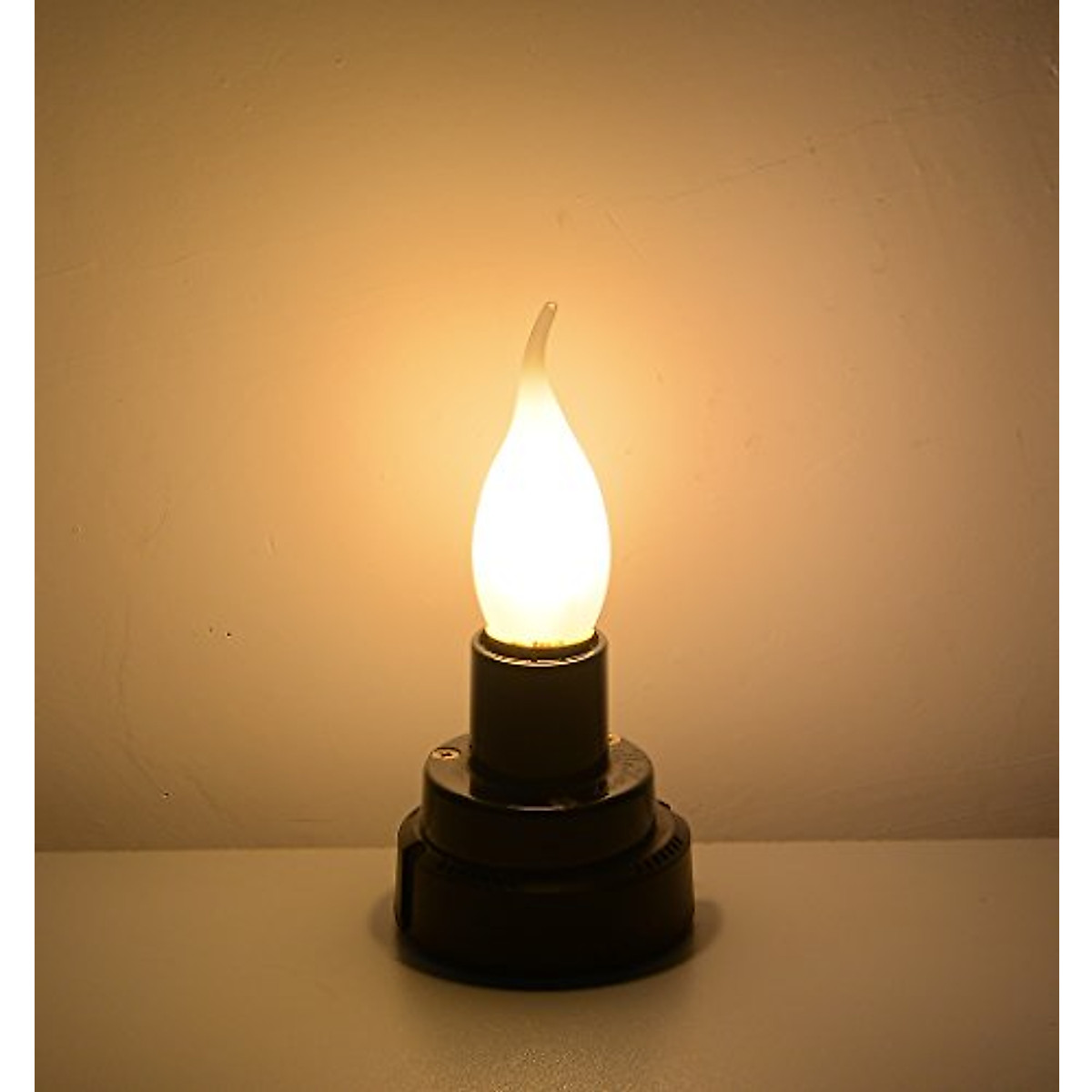 OPALRAY C35 4W(40W Incandescent Equivalent) LED Candelabra Bulb, LED Filament Light, Normal E26 Base, 2700K Warm White Light, Dimmable, Frosted Glass, Flame Tip, 5 Pack