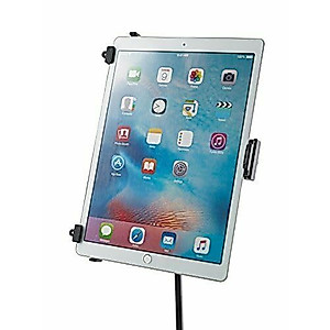 K&M - Konig & Meyer 19790.516.55 - Universal Tablet iPad Holder for Mic Stand - Switch Landscape to Portrait - Professional Grade for all Musicians - Studio or Remote Home Use - German Made - Black