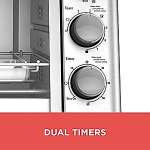 BLACK+DECKER 6-Slice Convection Countertop Toaster Oven, Stainless Steel/Black, TO2050S