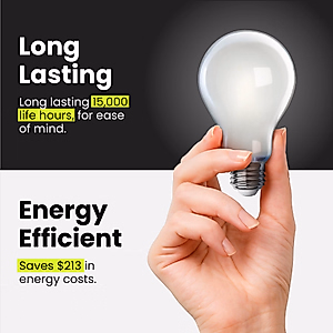 Feit Electric A19 LED Light Bulbs, 100W Equivalent, Dimmable, E26 Standard Base, 90 CRI, 1600 Lumens, 2700K Soft White, 13 Years Lifetime, Frosted White LED Bulbs, Damp Rated, 2 Pack, A100/927CA/FIL/2