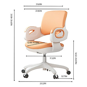 TIANFUSTAR Kids Desk Chair: Height Adjustable Kids Study Chair, Ergonomics Kids - Chair for Boys Girls Age 4 to 14, Orange