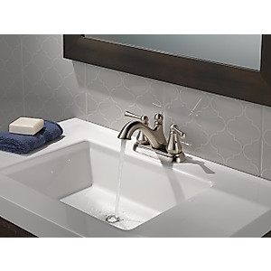 Delta Faucet Haywood Centerset Bathroom Faucet Brushed Nickel, Bathroom Sink Faucet, Drain Assembly, Stainless 25999LF-SS