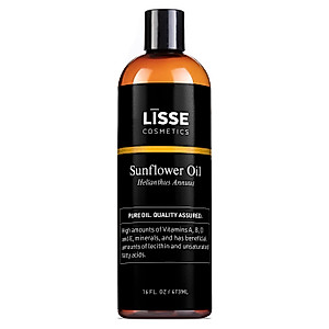 Lisse 100% Pure Sunflower Oil - Batch Tested and Third Party Verified - For All Skin Types (16oz)