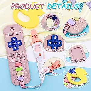 2 PCS Baby Teething Toys, Baby Teethers Set for 0-6, 3-6 Months & 6-12 Months, Remote Control Shape Teether, Duck Shape Teether, Baby Chew Toys Set, Baby Essentials, Infant Toys, Gift for Mum-to-Be