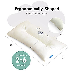 Choc chick Toddler Pillow,20X12inches Machine Washable Soft Hypoallergenic Kids Pillows,Child Cute Animal Perfect Toddler Pillows for Sleeping 2 Year Old (Bear)