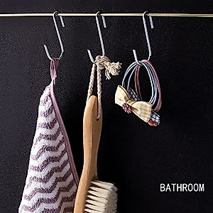 Aecllcea 30 Pack Heavy Duty S Hooks for Hanging Kitchen Utensils, Jeans, Plants, Pots and Pans，Professional S Shaped Hooks for Closet, Wire Shelving, Garage, Garden，Camping