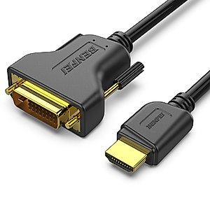 BENFEI HDMI to DVI, Bi Directional DVI-D 24+1 Male to HDMI Male High Speed Adapter Cable Support 1080P Full HD Compatible for Raspberry Pi, Roku, Xbox One, PS4 PS3, Graphics Card