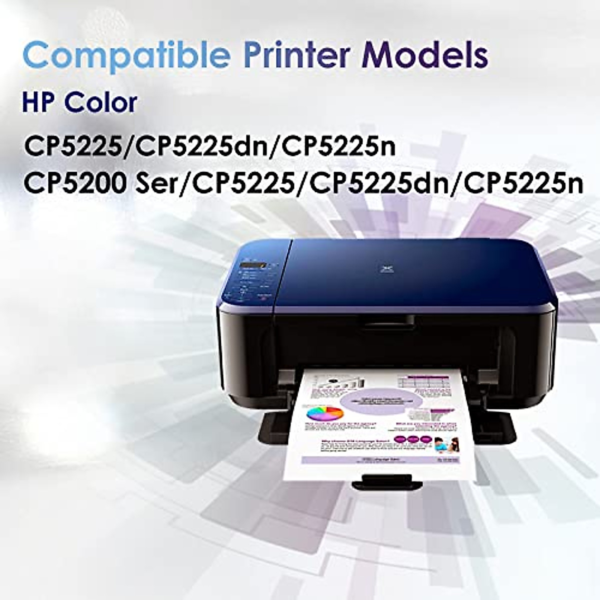 CULater Remanufactured Toner Cartridge Replacement for 307A CE740A CE741A CE742A CE743A Toner Cartridges for HP Color CP5220 CP5225 CP5225n CP5225dn Printers (4 Pack)