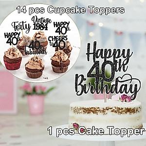 40th Birthday Decorations for Men 47Pcs 40 Birthday Banner Happy 40th Birthday Decorations 1984 Birthday Decorations with Back in 1984 Banner 40 Balloons 1984 Card Boxes Cake Topper Poms