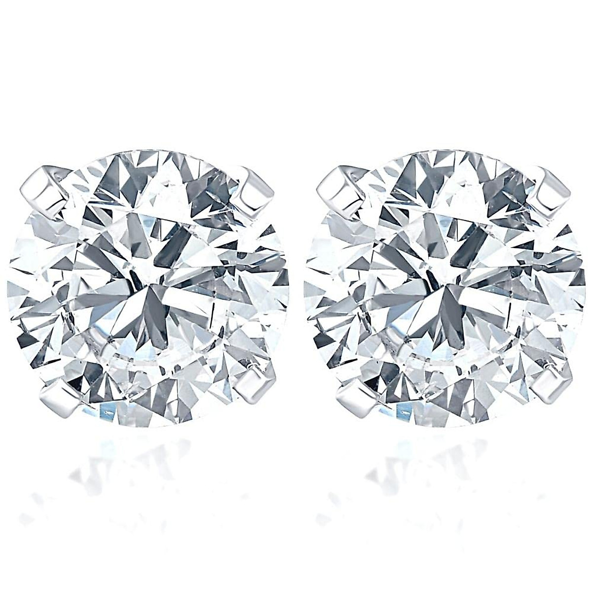 1 Carat (ctw) Diamond Studs in 14k White Gold Lab Grown