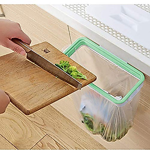 Trash Bag Holder with lid for Kitchen Cupboard, Kitchen Plastic Bag Trash Bin with Cover Garbage Bags Storage Rack RV Garbage Bag Hanger, Space Saving Garbage Hook, Kitchen Organize