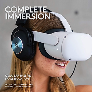 Logitech G PRO Gaming Headset for Oculus Quest 2 - Oculus Ready - Custom-Length Cable - PRO-G Precision Gaming Audio Driver - Steel and Aluminum Build - Low-Latency 3.5 mm Aux Connection (Renewed)