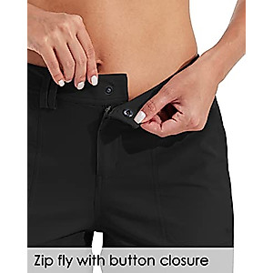 Willit Women's Golf Hiking Shorts 7" Quick Dry Athletic Shorts Casual Summer Shorts with Pockets Water Resistant Black 6