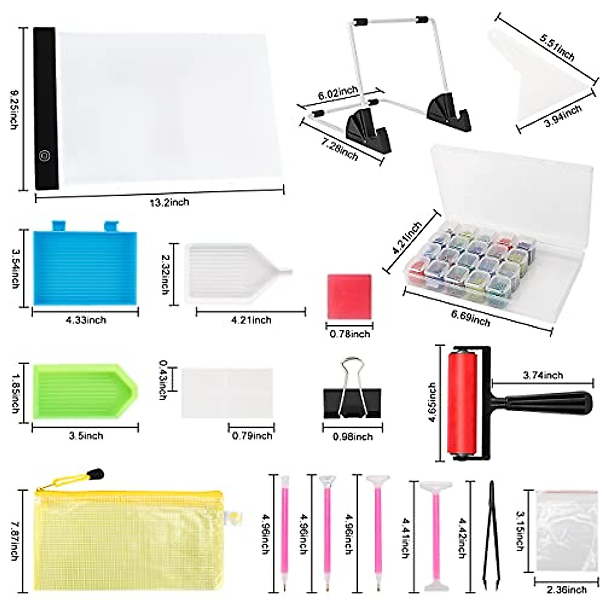 SPMLEE Diamond Painting A4 LED Light Pad Kit,DIY Dimmable Light Brightness Board,LED Artcraft Tracing Light Table,Reusable A4 Painting Pads Great for Full Drill & Partial Drill 5D Diamond Painting.