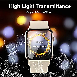 EWUONU [2 Pack Tempered Glass Screen Protector Compatible for Apple Watch Series 6/SE/5/4 44mm, 3D Full Coverage [Easy Installation Frame] Waterproof Bubble-Free HD Clear Film for iWatch 44mm