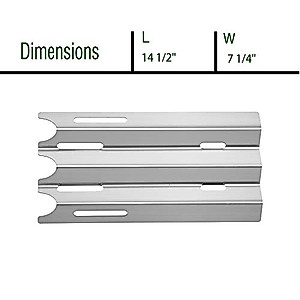 Damile Grill Heat Plates Heat Shield for Vermont Castings Grill 4 Burner CF9030, CF9050, VCS5005, VM400, Jenn Air Grill,Stainless Steel Tent Burner Cover Flame Tamer BBQ Gas Grill Replacement Parts