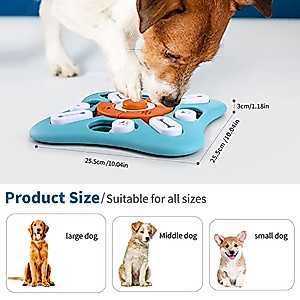 FOXMM Interactive Dog Treat Puzzle Toys for IQ Training & Mental Stimulating,Fun Slow Feeder,Large Medium Small Dogs Enrichment Toys with Squeak Design