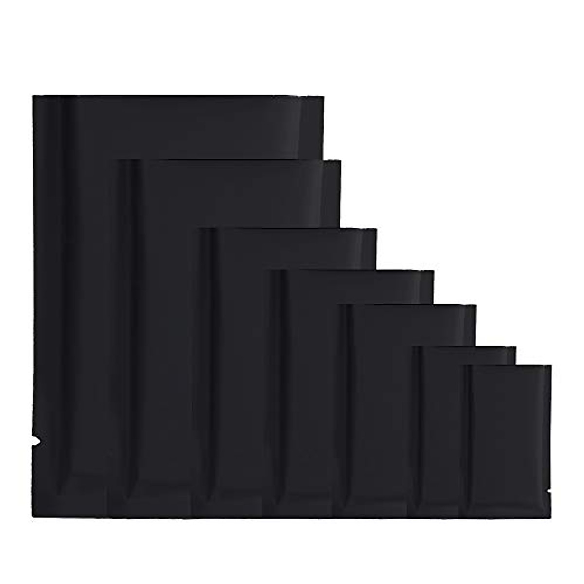 200PCS Double Sided Matte Black Mylar Foil Open Top Heat Seal Bags for Food Storage, Beauty/Travel Sample Pack (200, 2.4" x 3.5")