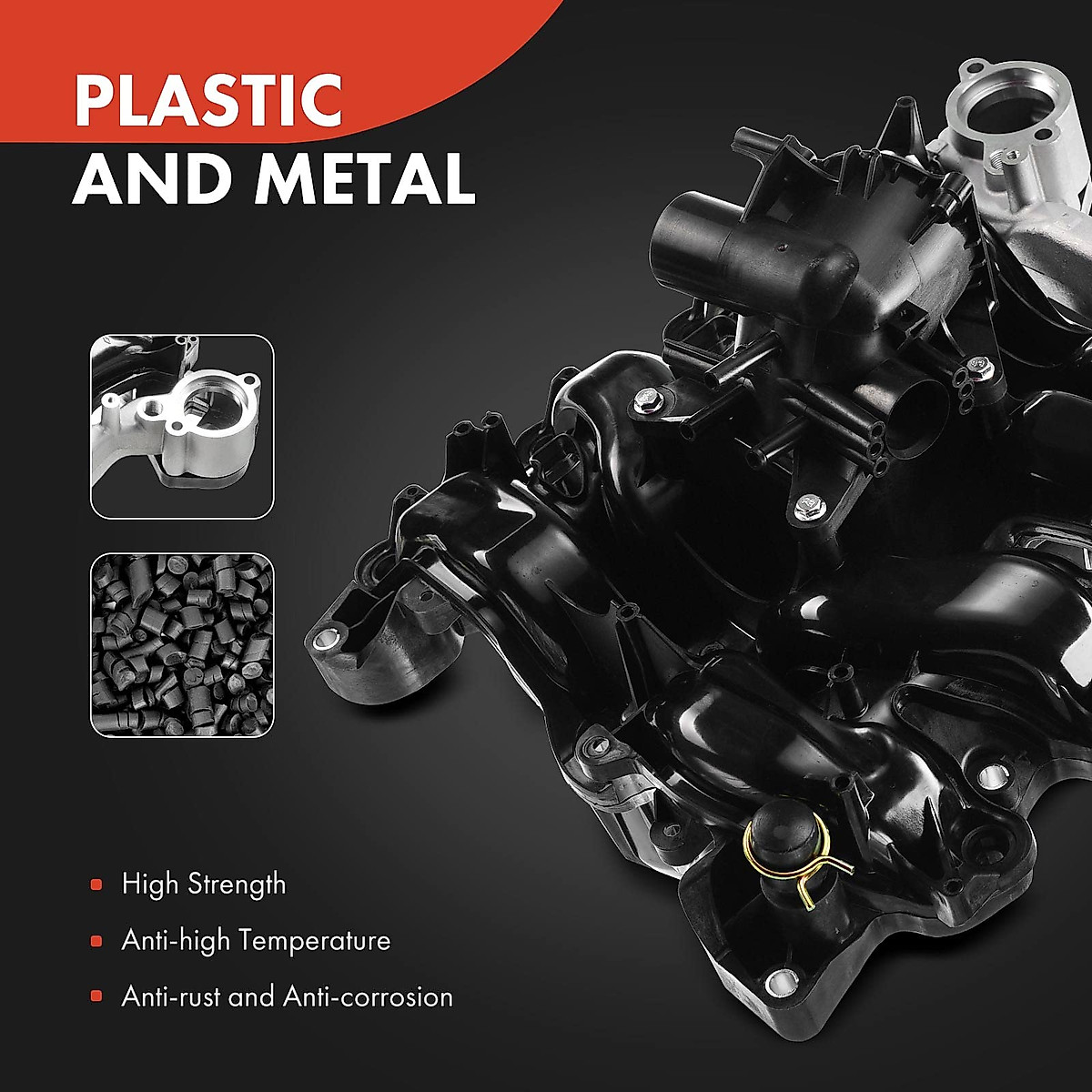 A-Premium Engine Upper Intake Manifold W/Gasket [SOHC, 8Cyl 4.6L] Compatible with Ford E-150, E-250 2007-2008, F-150 2007-2008, Lobo 2007-2008, Replace for# 019495456162