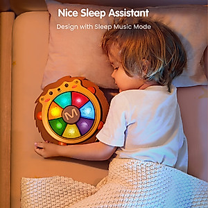 TUMAMA Baby Musical Drum Toy, Light Up Toys Electronic Music Sound Baby Toys Toddler Musical Instruments Light up Game Baby Sleep Soother Toy Christmas Birthday Gifts for Boy Girls Kids 2 3 Years