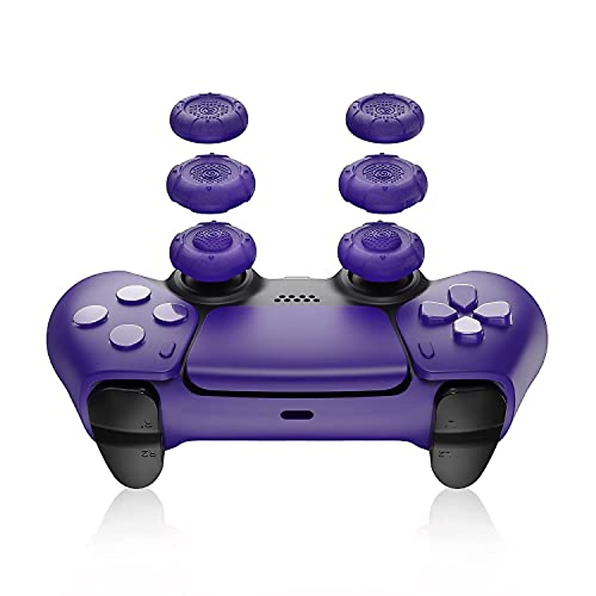 GeekShare Thumb Grip Caps for Playstation 5 Controller, Thumbsticks Cover Set Compatible with Switch Pro Controller and PS4 PS5 Controller, 3 Pairs / 6 Pcs (Purple)