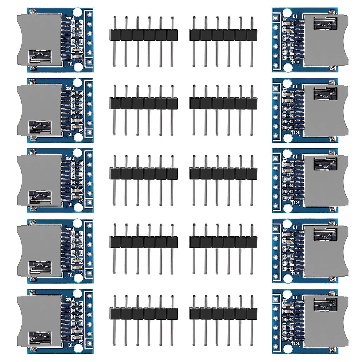 ACEIRMC 10pcs Micro SD SDHC TF Card Adapter Reader Module with SPI Interface Level Conversion Chip for Arduino