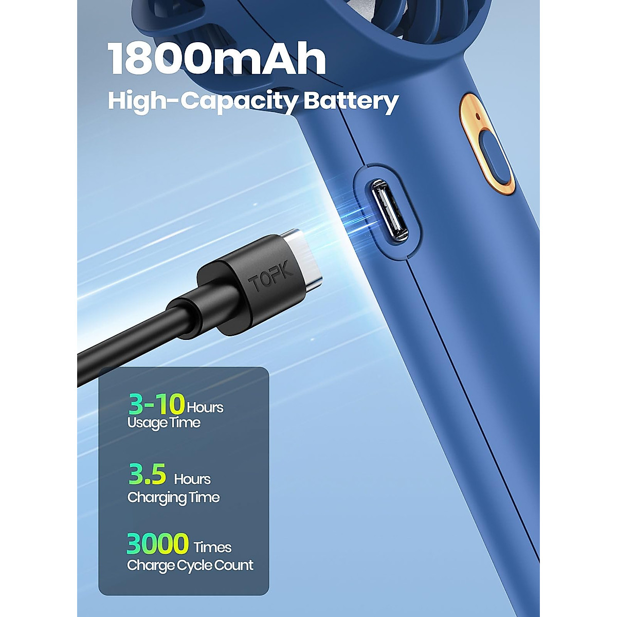 Warmco 2-Pack Handheld Mini Fan Portable USB Rechargeable Small Hand Held Fan with Base Personal Desk Fan Super Compact Cooling Fan for Makeup, Home, Office, Travel, and Outdoor Activities