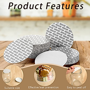 70 mm Foam Lid Liner Pressure Sensitive Seal Round Jar Sealer Bottle Seals Heat Resistant Foam Cap Torque Activated Foam Safety for Protection Safety Jar Cap Bottle Vial Tamper Gasket Kit(50 Pieces)