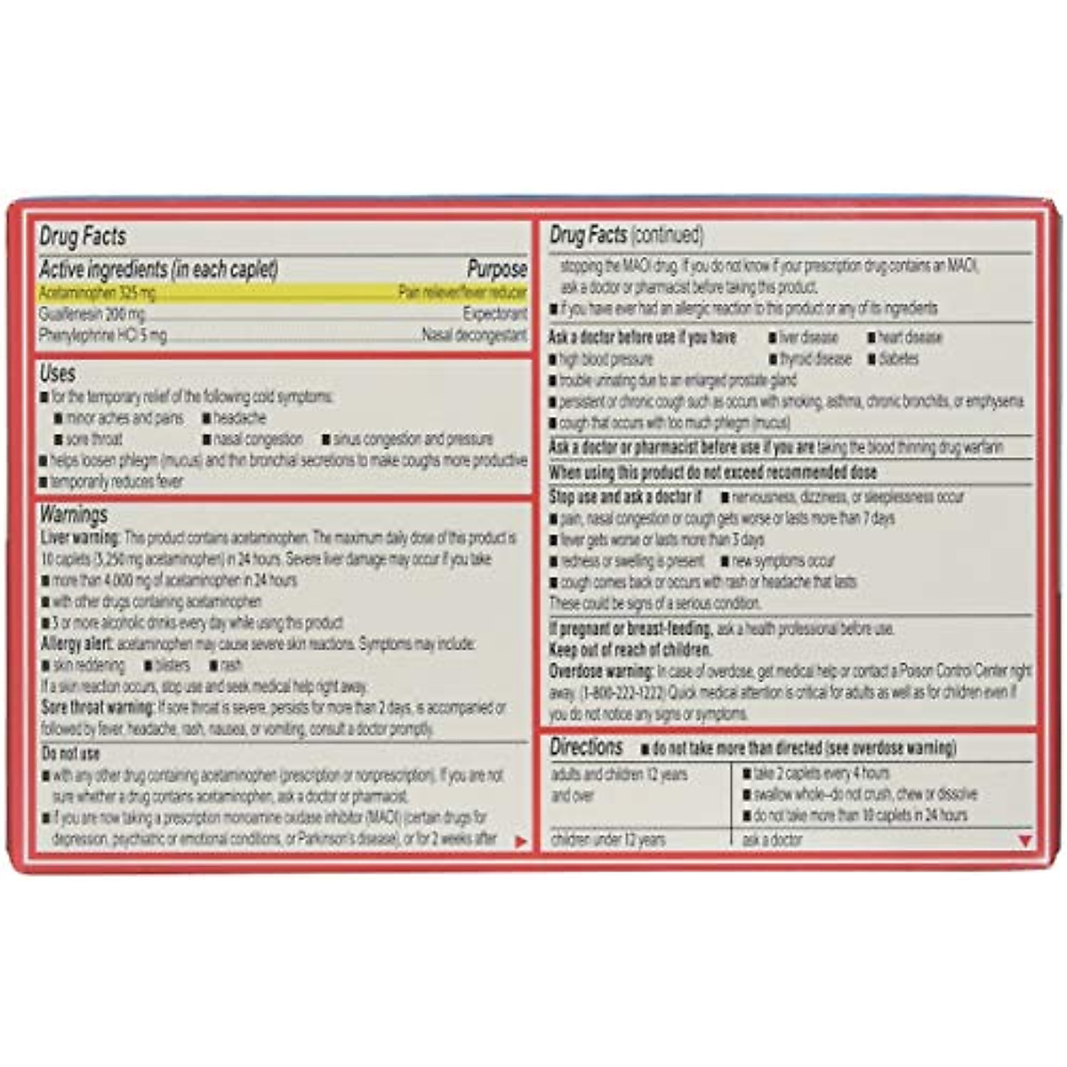 Tylenol Cold + Head Congestion Severe, 24 Caplets (Pack of 2)
