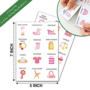 ZEDEV Bingo Cards for Party Supplies, Pink Shower Bingo Game, Party Games with 24 Players, Family Activities, Party Favors Gifts for Adults - pink05