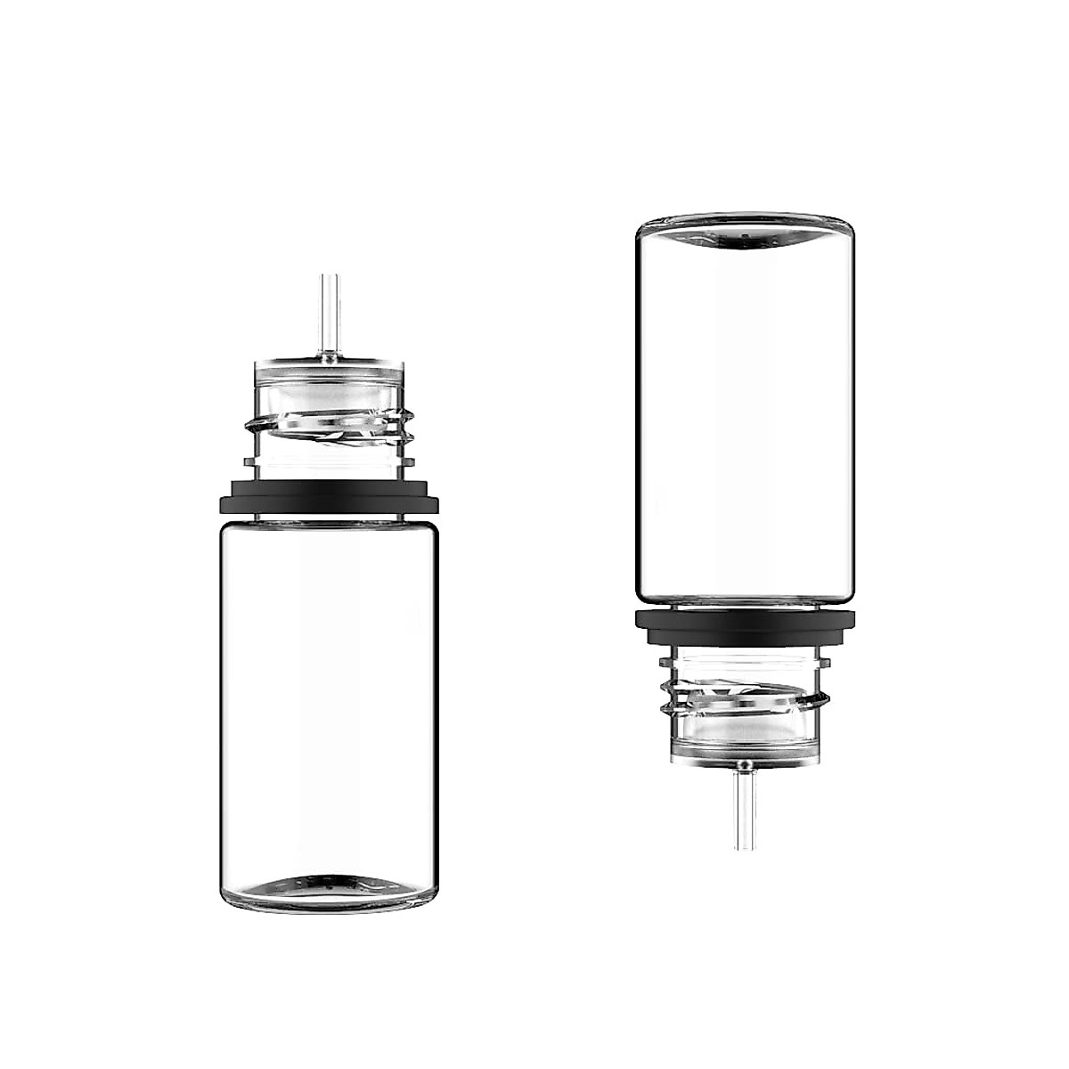 Chubby Gorilla 30ML v3 Stubby Unicorn Bottle Clear Bottle with Black Cap - (5pack)