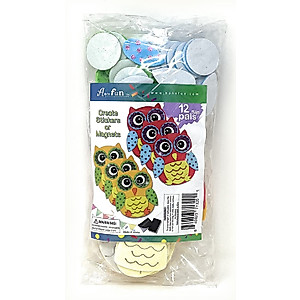 Owl Stickers Foam Crafts For Kids Magnet Kits for Kids Fall Crafts for Kids Preschool Crafts Kid Magnets Toddler Craft Kit Magnet Kids Owl Decal Party Crafts for Kids Childrens Magnets (12 Pack)