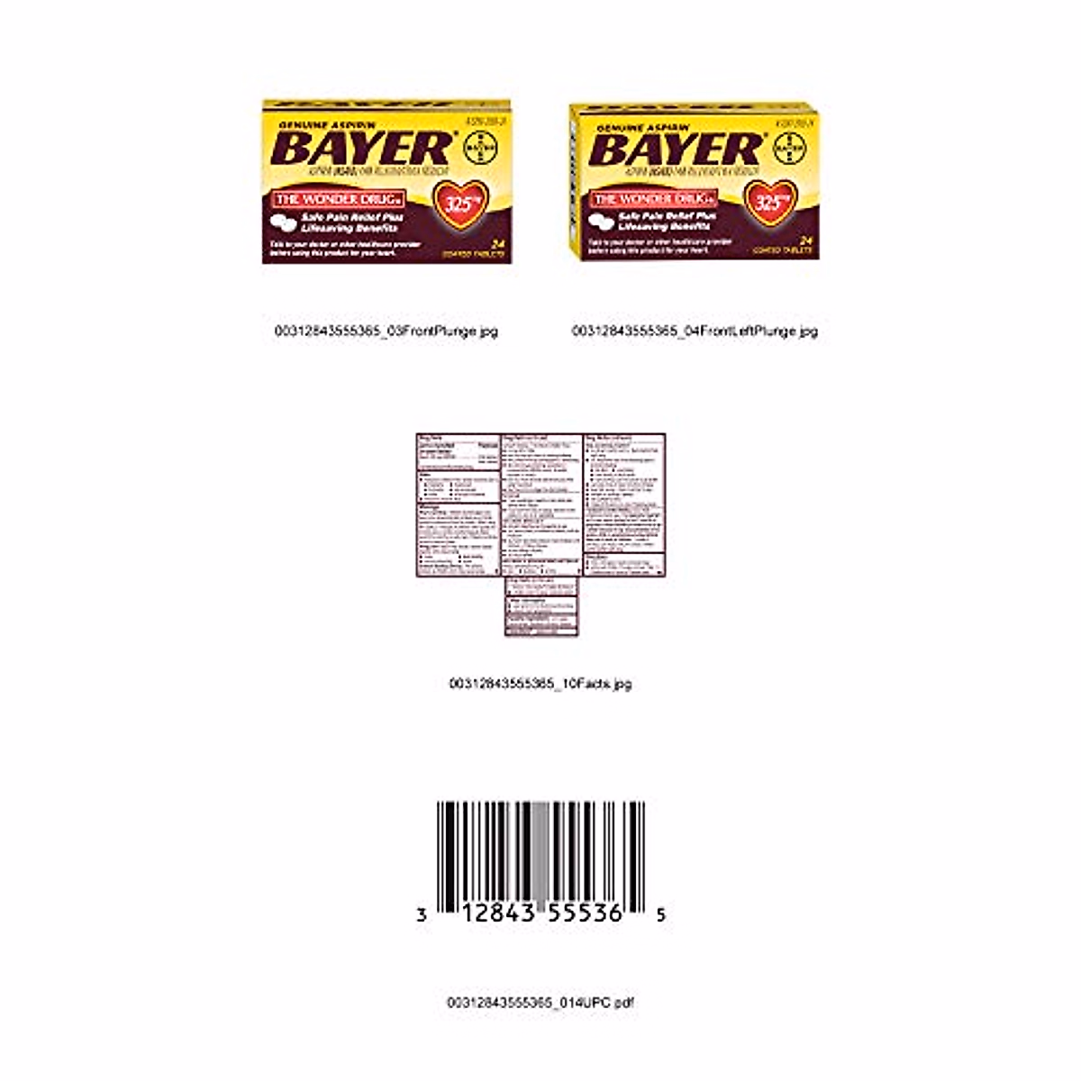 Genuine Bayer Aspirin 325mg Coated Tablets, #1 Doctor Recommended Aspirin Brand, Pain Reliever and Fever Reducer, 24 Count