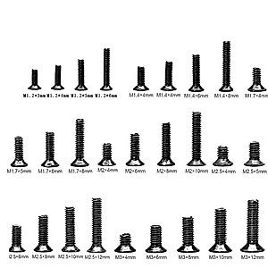 OPYTR Screw Anchors 840pcsCountersunk Flat Head Screw Set M1.2 M1.4 M1.6 M2 M2.5 M3 Glasses Computer Notebook Laptop Small Mini Screws Kit Anchors