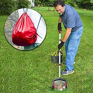 Zozen Nut Gatherer, Walnut Picker Upper Roller, Pinecone Picker Upper - Side Opening Dump | Apply to Walnut, Pecan, Hickory, Chestnuts, Buckeyes, Golf, Crab Apple Objects Size 1'' to 2.5''; 1.5 Gallon