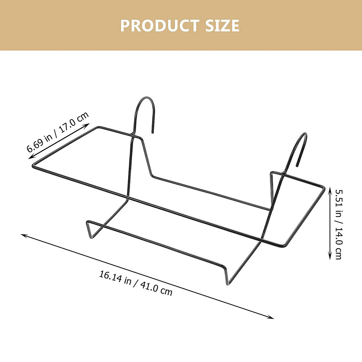 YARNOW Flower Pot Hanger Black Stand Black Flower Pots Hanging Wall Planters Hanging Flower Pot Black Plant Pot Hanging Plant Pots Black Hanging Planter Bonsai Rack Iron Track Rectangle