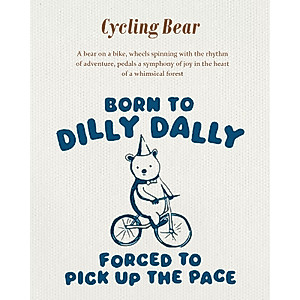 Miss Adola Aesthetic Canvas Tote Bag for Women - Sturdy Cloth Cotton Totes Bag with Pattern Shoulder Bag for Shopping, Grocery, Gym, Cycling Bear