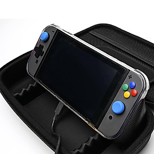 Skull & Co. Maxcarry Case for NeoGrip, GripCase Crystal: Portable Hard Shell Protective Travel Carrying Case with Storage for Nintendo Switch OLED and OG Switch, GripCase & Accessories- Black