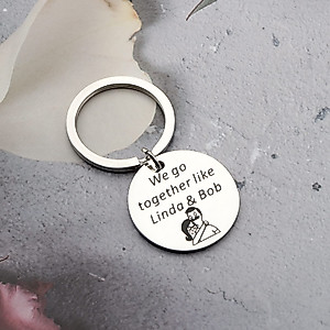 FAADBUK Bob's Burgers Inspired Gift Couple Keychian Set You’re the Linda to my Bob Valentine’s Day Gift (Go Together Linda Bob)