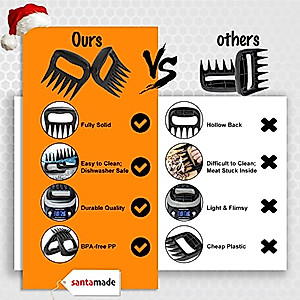 Meat Claws for Shredding, Solid Heavy Duty Meat Shredder Tool Bear Claws - Funny Stocking Stuffers for Men Dad- Smoker Grill Accessories for BBQ Gifts for Men - One Pair