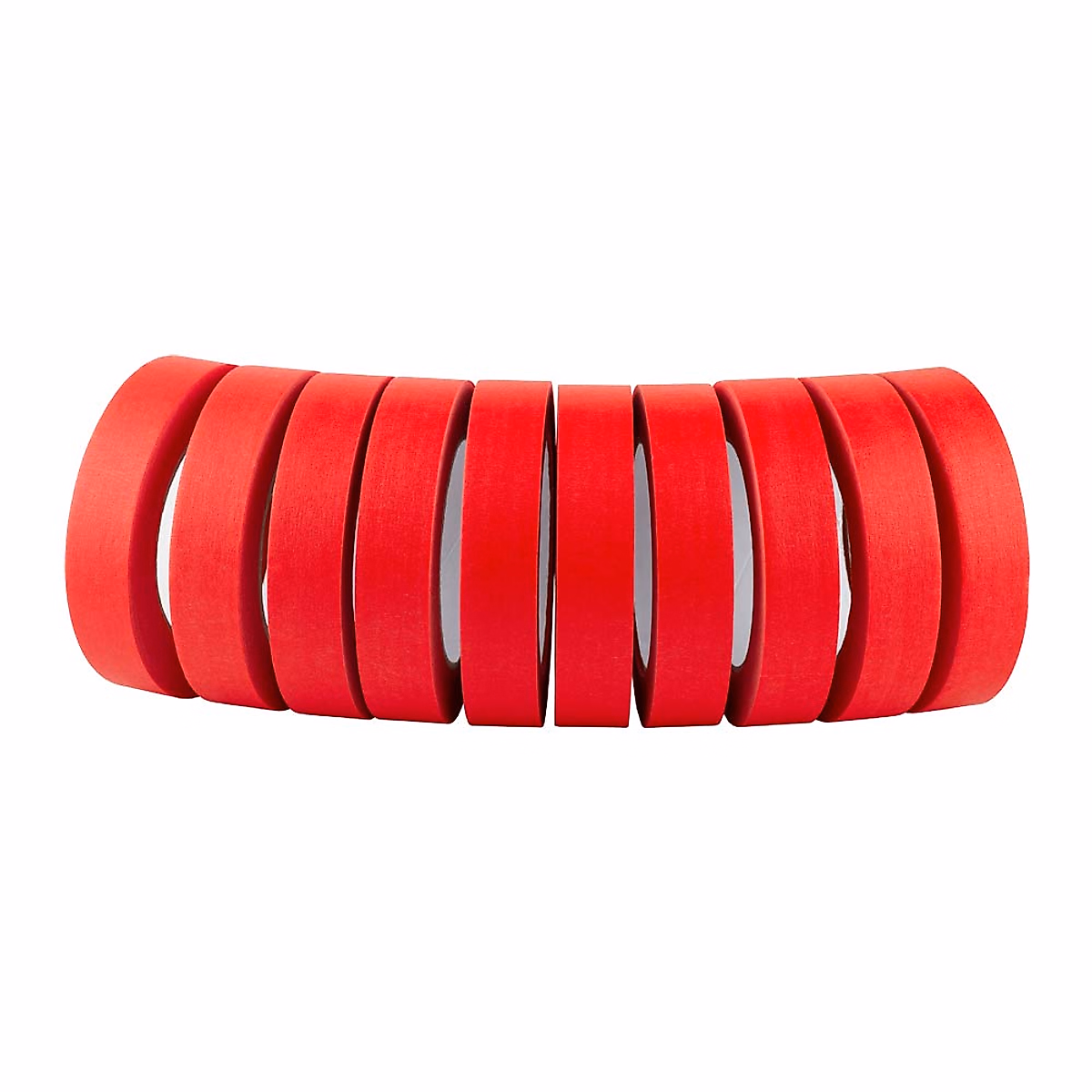 Lichamp 10 Pack Red Painters Tape 1 inch, Medium Adhesive Red Masking Tape Bulk Multi Pack, 1 inch x 55 Yards x 10 Rolls (550 Total Yards)