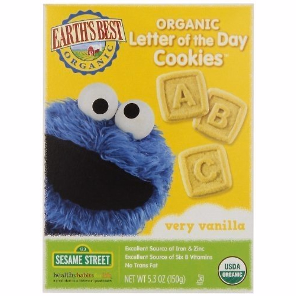 EARTHS BEST COOKIE VNLA SST ORG, 5.3 OZ, PK- 6