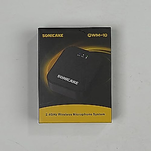 SONICAKE Wireless Lavalier Microphone 2.4GHz 164 ft/50M Range 10 Hrs, Compact Wireless Mic System(1 TX +1 RX) for iPhone/Android/DSLR Camera,Vlog,Podcast,Live Streaming,Video Recording,Interview
