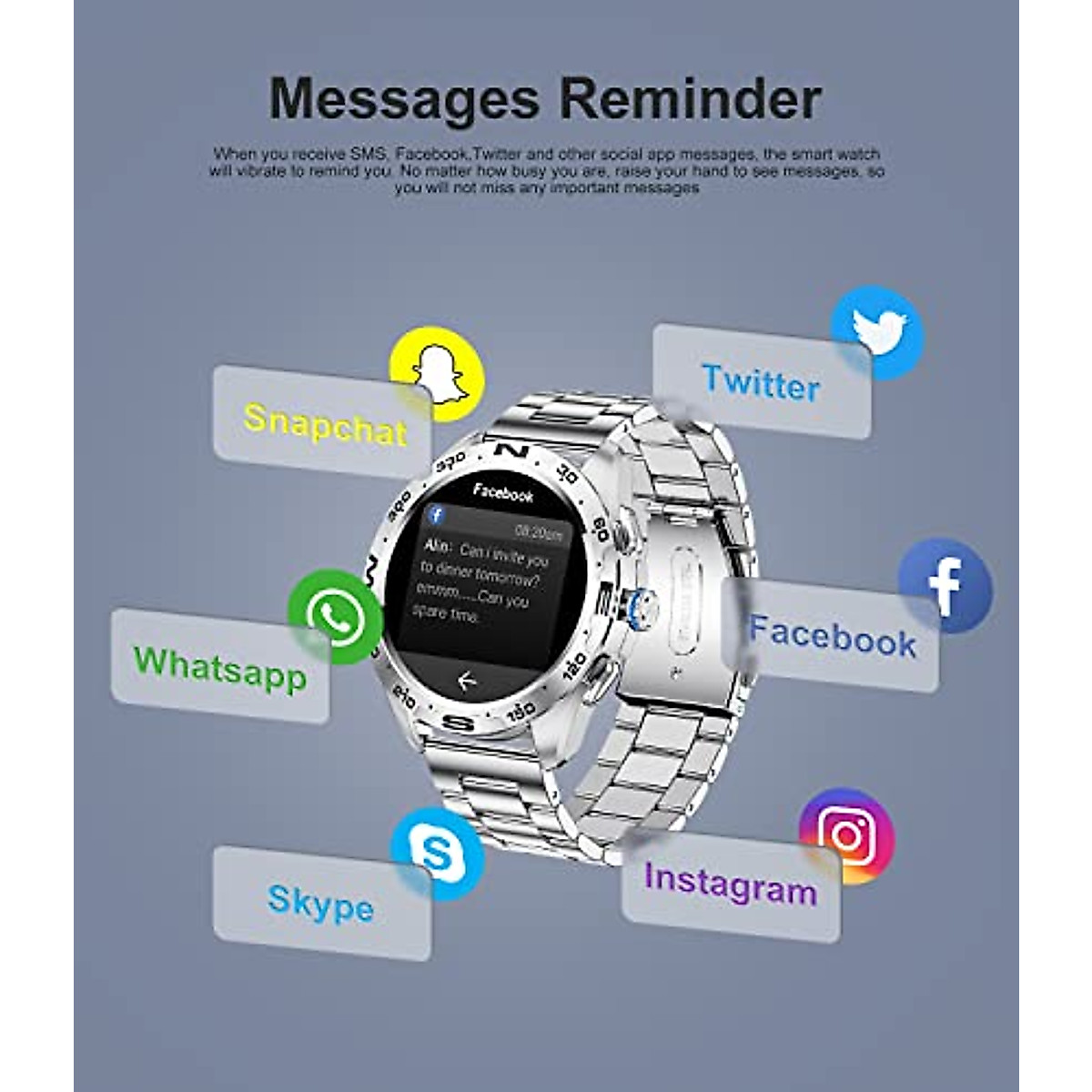 Smart Watches for Men, Smartwatches with Bluetooth Voice Call, 1.32" Touchscreen Smart Watch for Android iOS with Heart Rate/Sleep Monitor/20 Sports, IP67 Waterproof Split Screen Fitness Watch, Silver